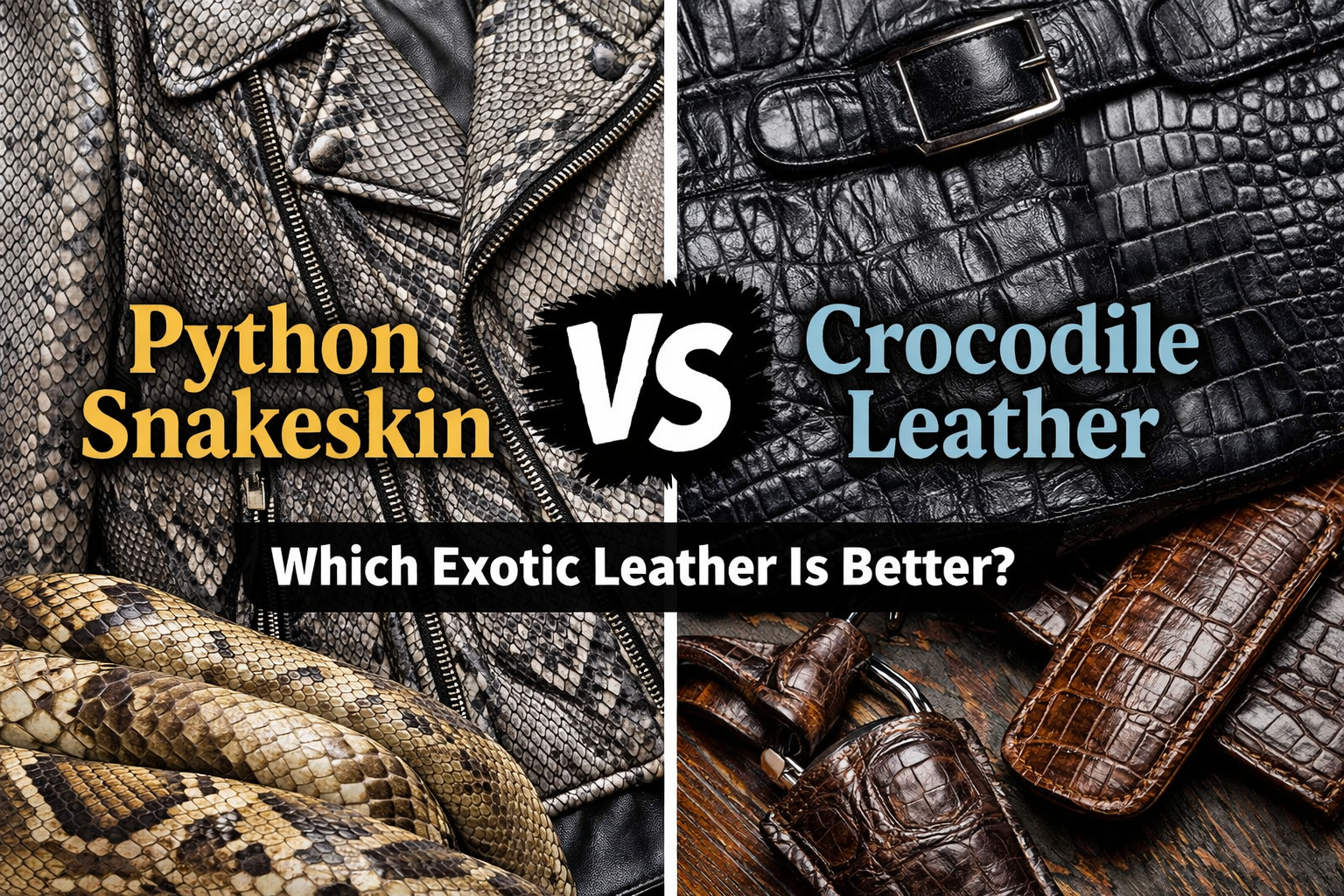 Python Snakeskin vs Crocodile Leather: Which Exotic Leather Is Better ...