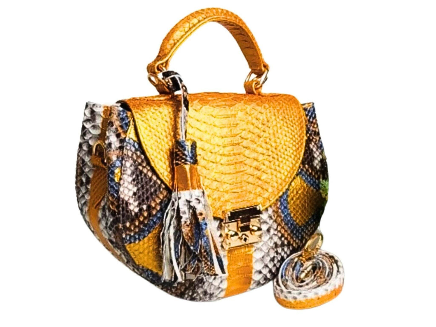 Oval Snakeskin Satchel Handbag at Python Jacket