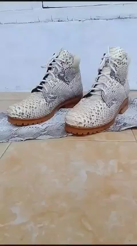 Snakeskin Python Leather Boots