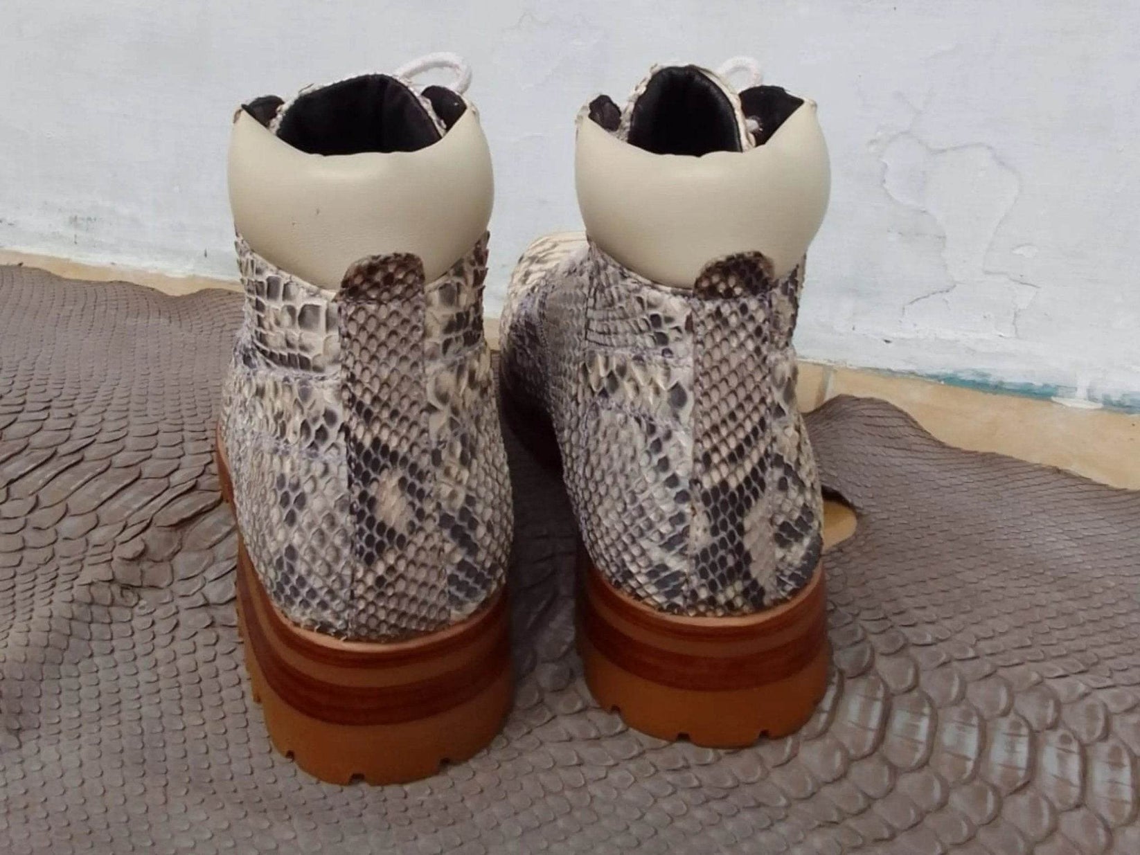 Snakeskin Python Leather Boots | by LFM Fashion