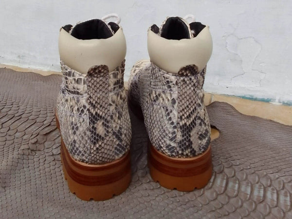 Snakeskin Python Leather Boots | by LFM Fashion