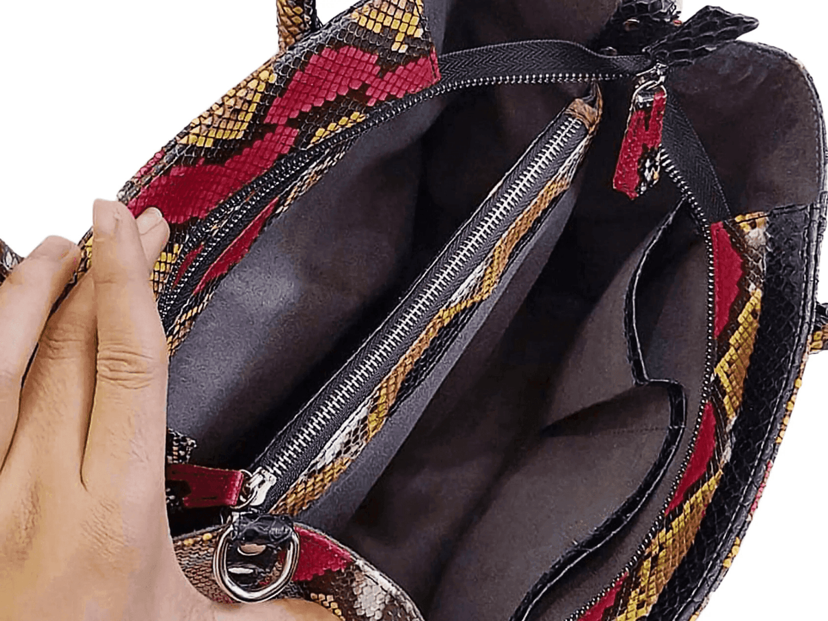 Tote Snakeskin Shoulder Bag | Python Jacket by LFM Fashion