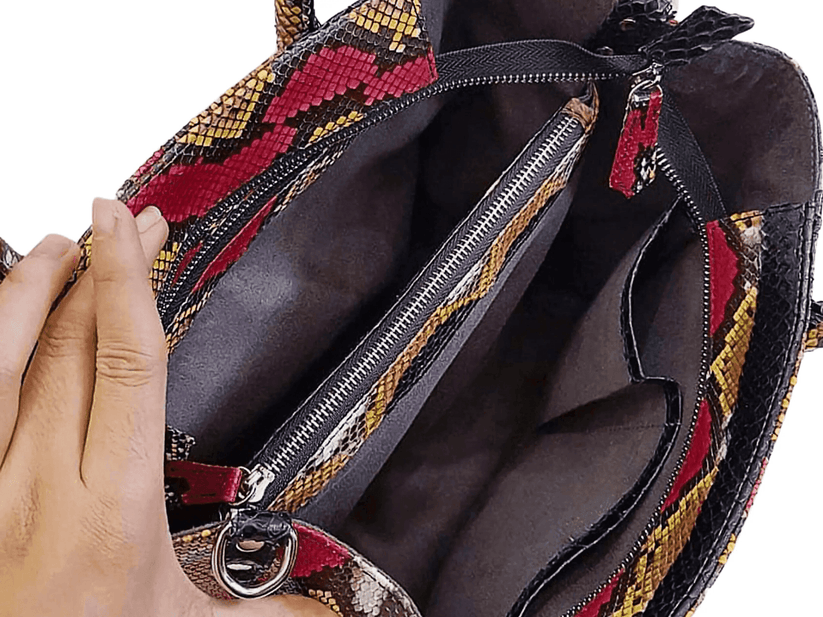 Tote Snakeskin Shoulder Bag | Python Jacket by LFM Fashion