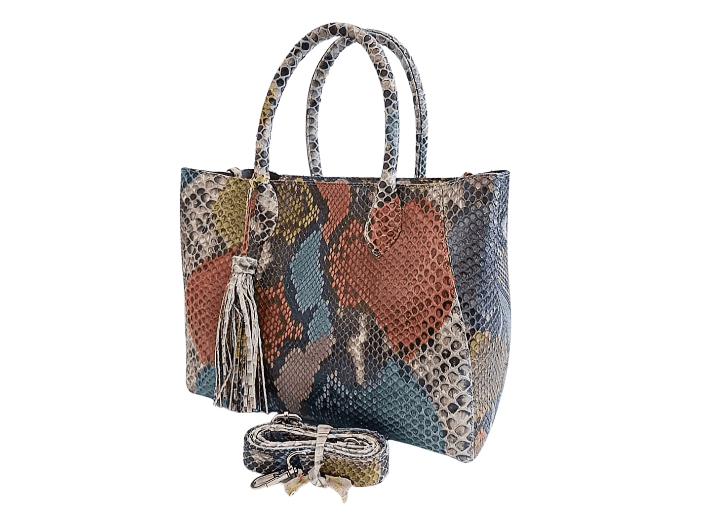 Tote Snakeskin Shoulder Bag | Python Jacket by LFM Fashion